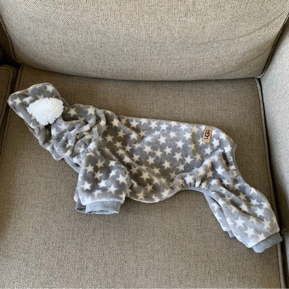 UGG | Dog | Ugg Avery Hooded Pet Pjs Gray White Stars Winter Fall ...